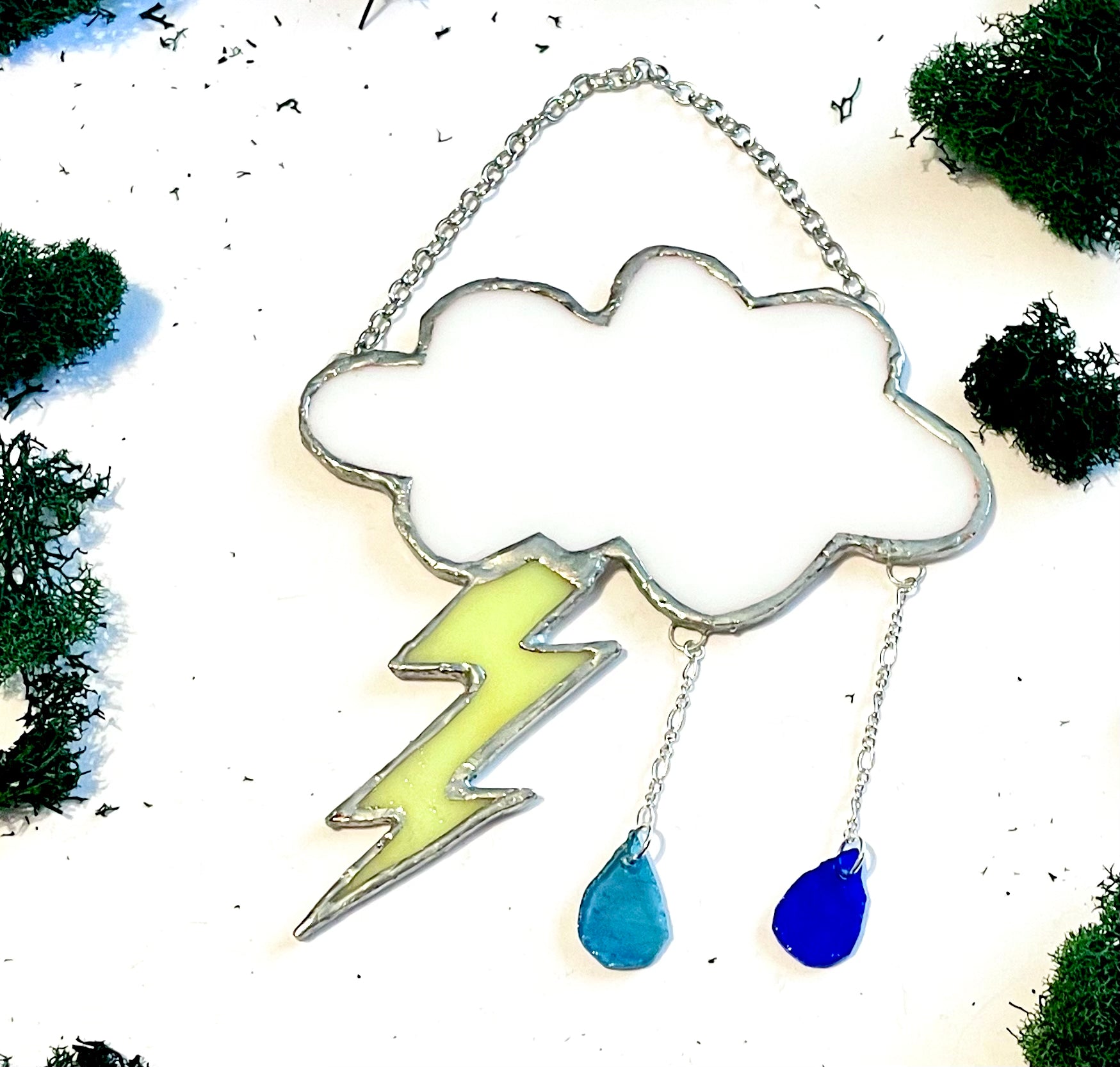Cloud and Lightning Stained Glass – CynElizabethStudios